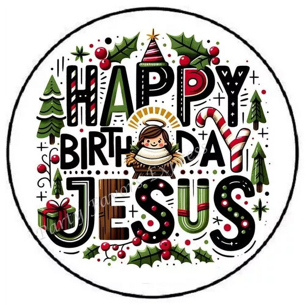 Happy Birthday Jesus Religious Sticker Party Favors Sticker Envelope ...