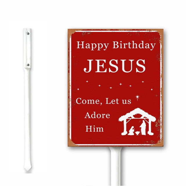 Happy Birthday Jesus Yard Sign, Nativity Scene Yard Sign, Christmas ...