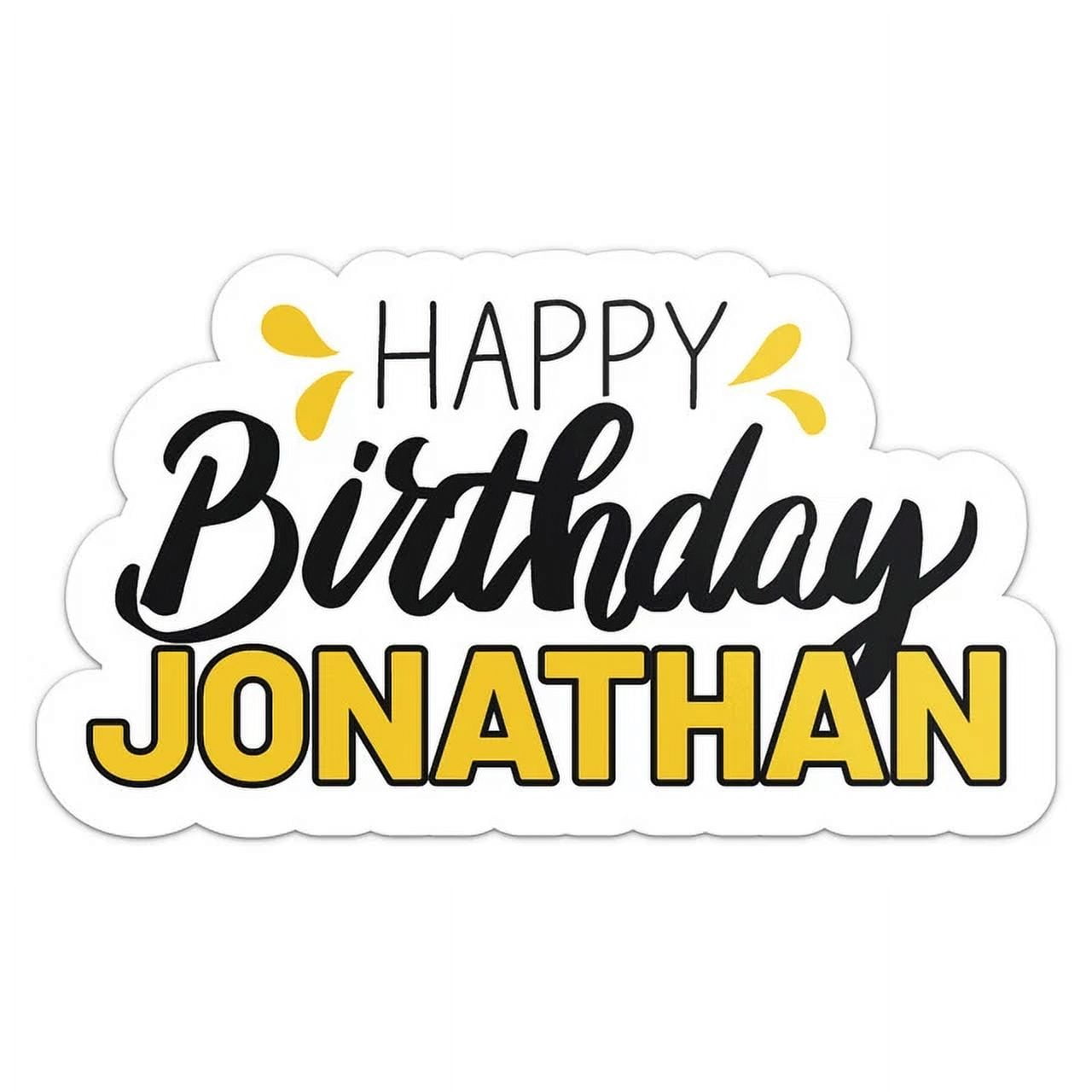 Happy Birthday Jonathan Sticker Phone Decal Water Bottle Stickers Car ...