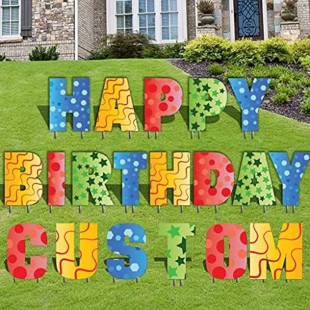 Happy Birthday Lawn Signs with Stakes – Custom Party Sign – Weather ...