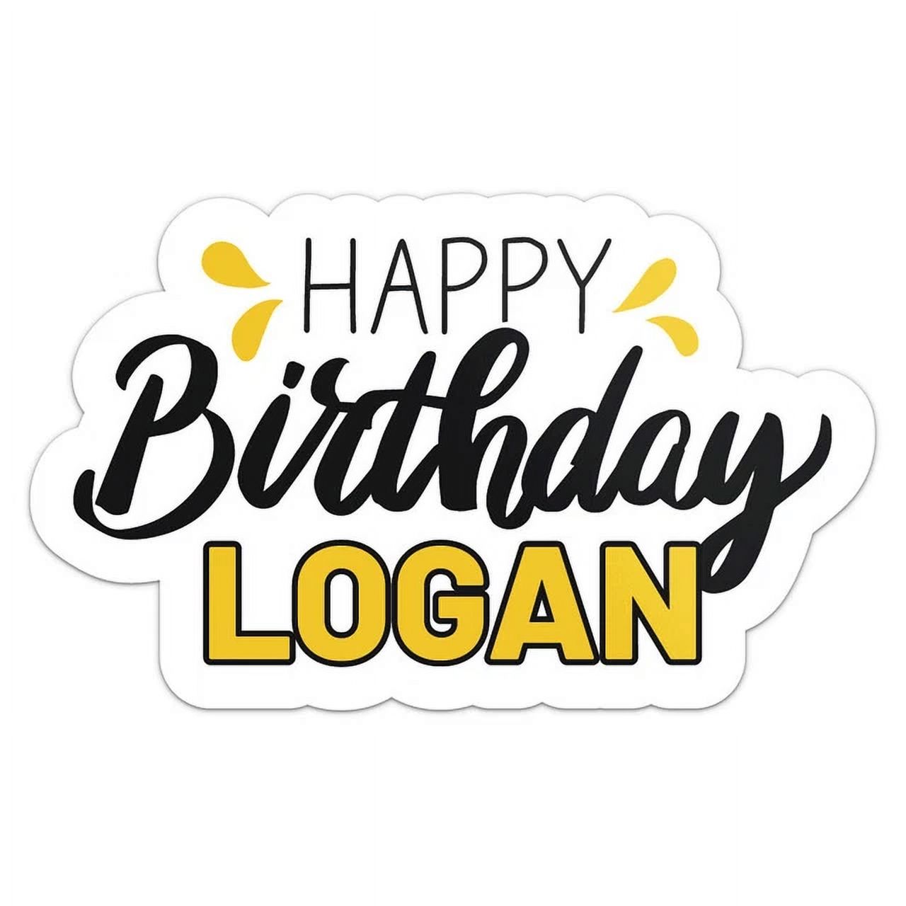 Happy Birthday Logan Sticker Phone Decal Water Bottle Stickers Car ...