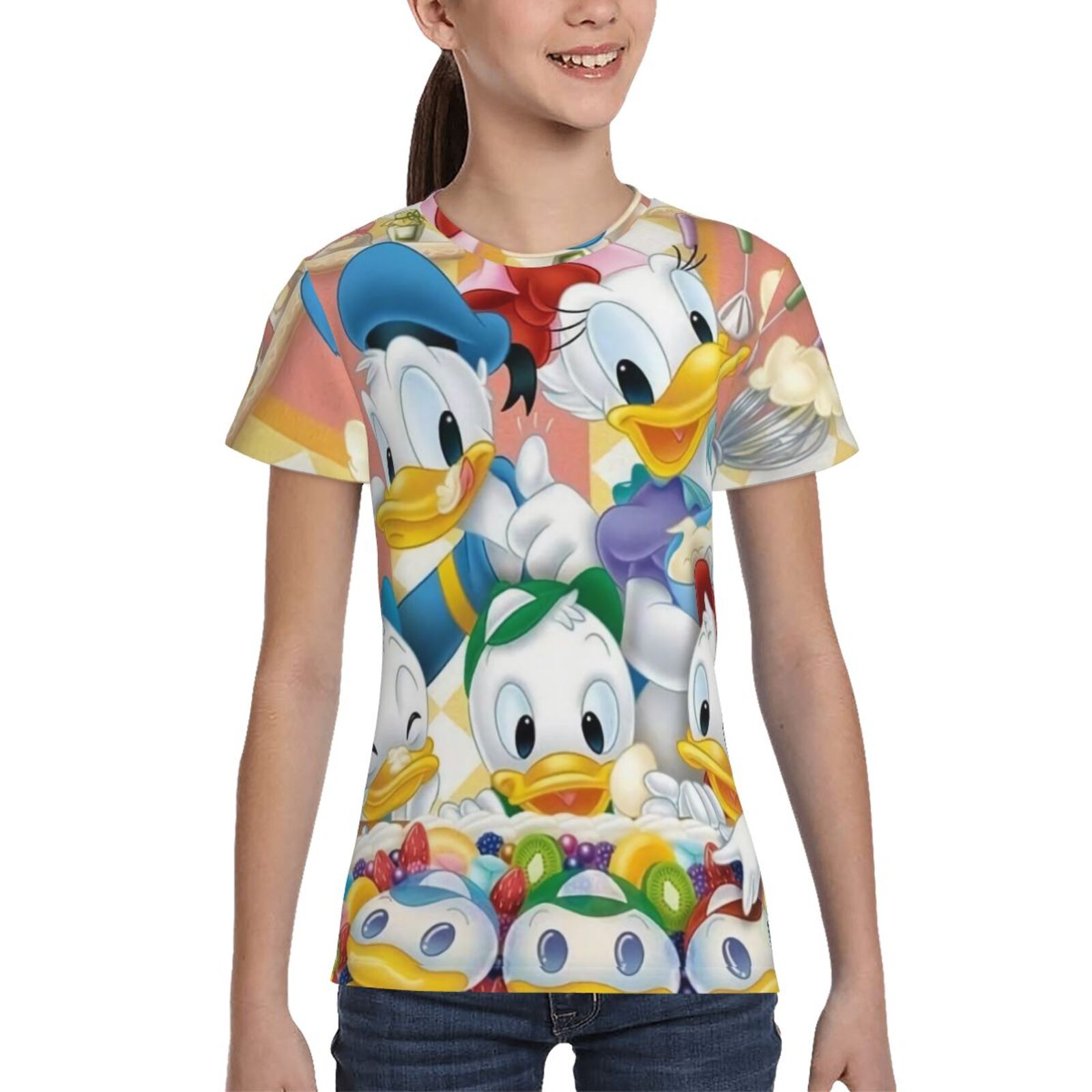 Happy Birthday Mickey Daisy Girls' Short Sleeve Tees,Crew Neck Jersey ...