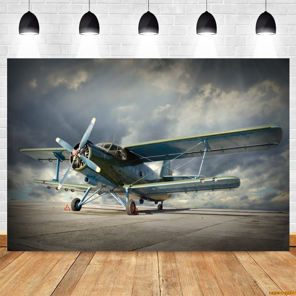 Happy Birthday Military Theme Backdrop Army Soldier Camouflage Airplane ...