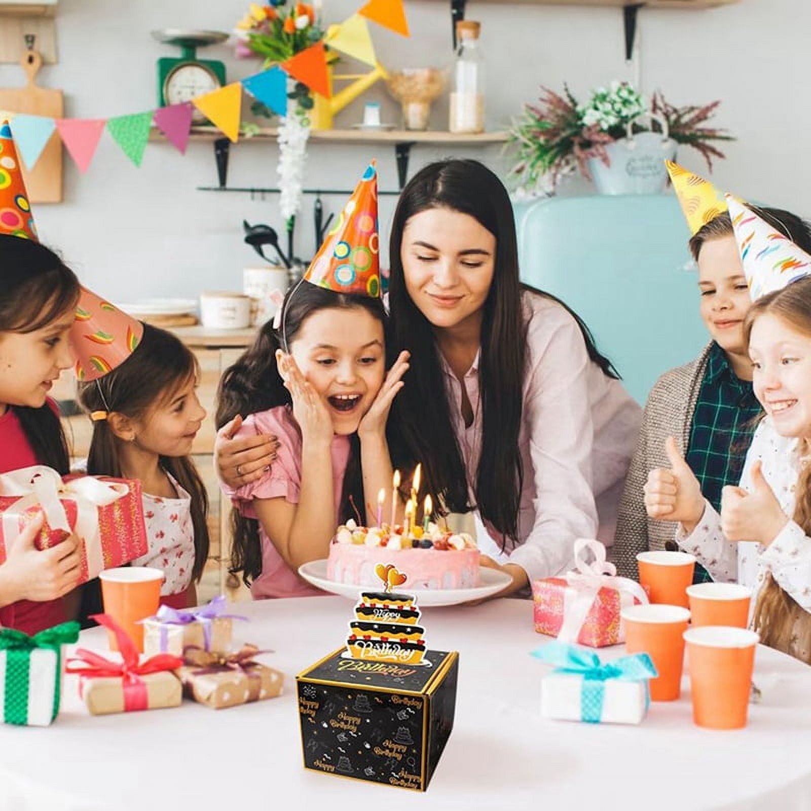 Happy Birthday Money Box for Cash Gift Pull, Box with Cake Card for ...