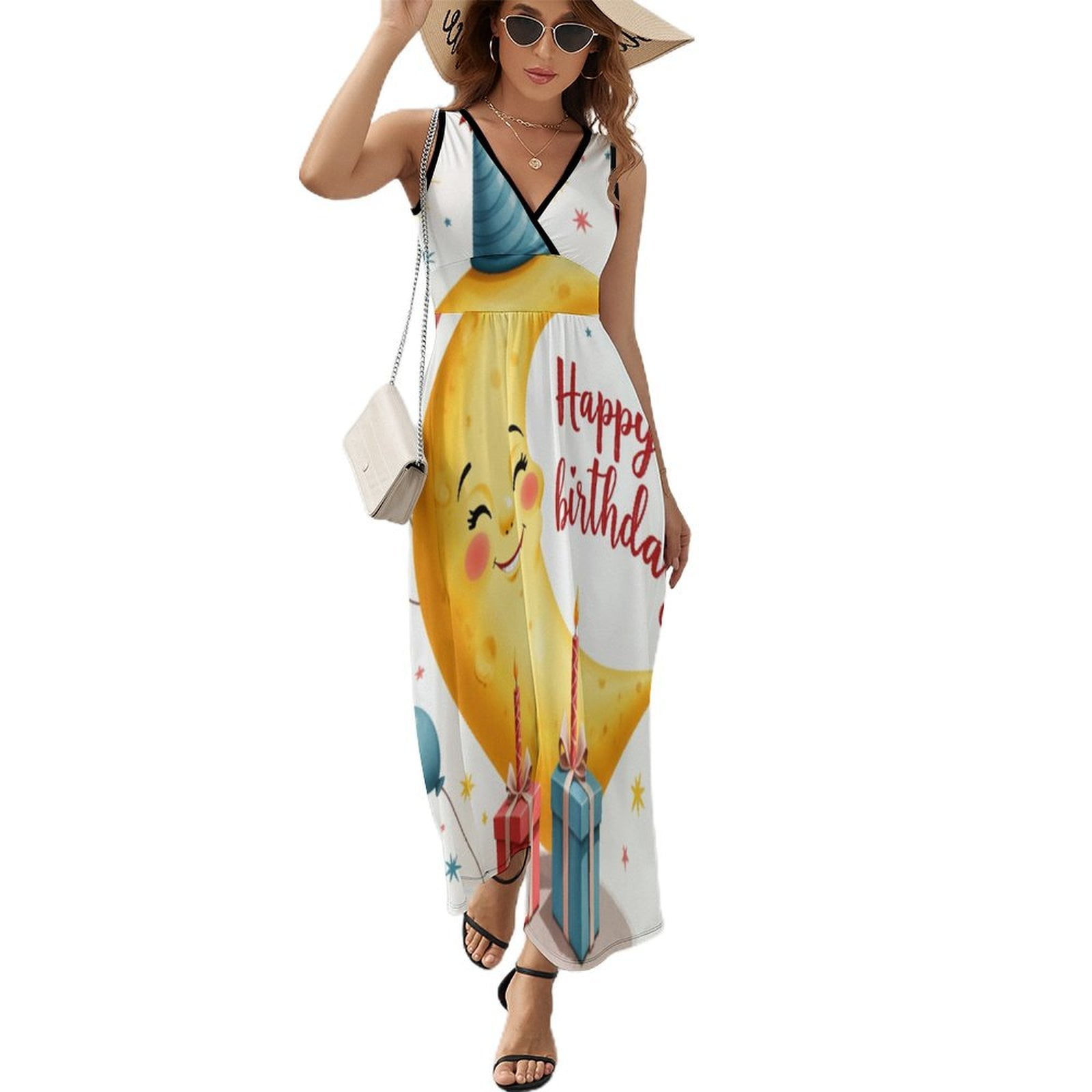 Happy Birthday Moon Celebration Party Dress Summer Street Style Bohemia ...