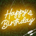 Happy Birthday Neon Sign for Party and Wall Decor,15 * 9 inch Warm ...