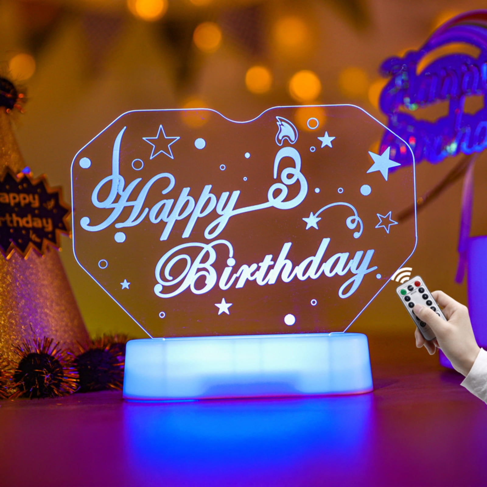 Happy Birthday Neon Sign , Warm White LED Neon Light Signs, Art ...