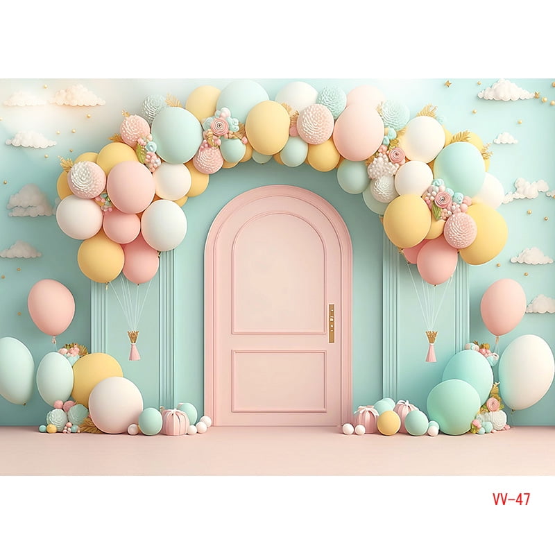 Happy Birthday Newborn Theme Photography Backdrops Prop Air Balloon ...