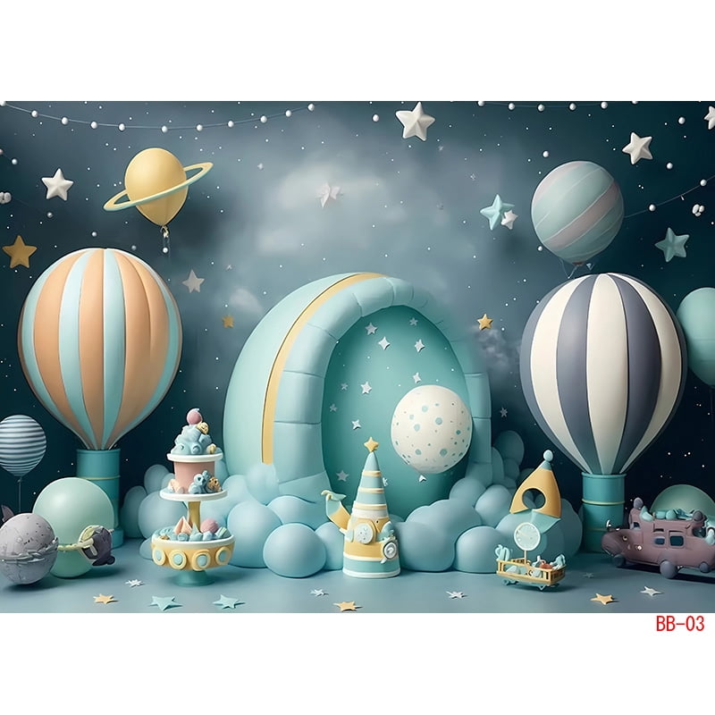 Happy Birthday Newborn Theme Photography Backdrops Prop Air Balloon ...