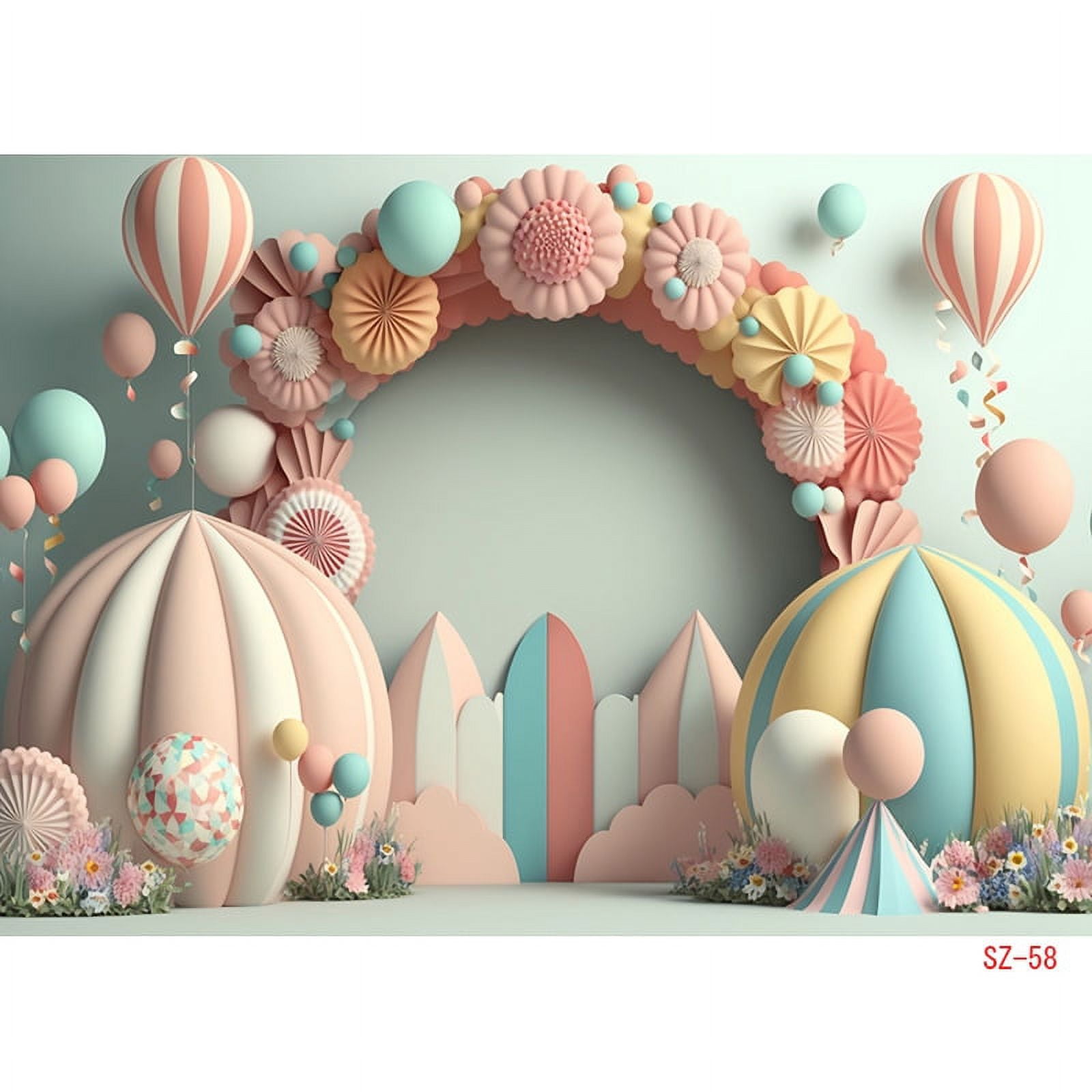 Happy Birthday Newborn Theme Photography Backdrops Prop Air Balloon ...