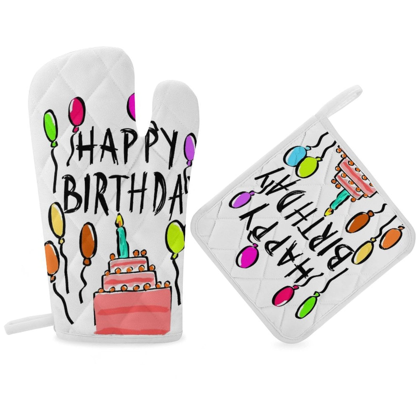 Happy Birthday! Oven Gloves And Pots Stand Set Oven Gloves And Pot ...
