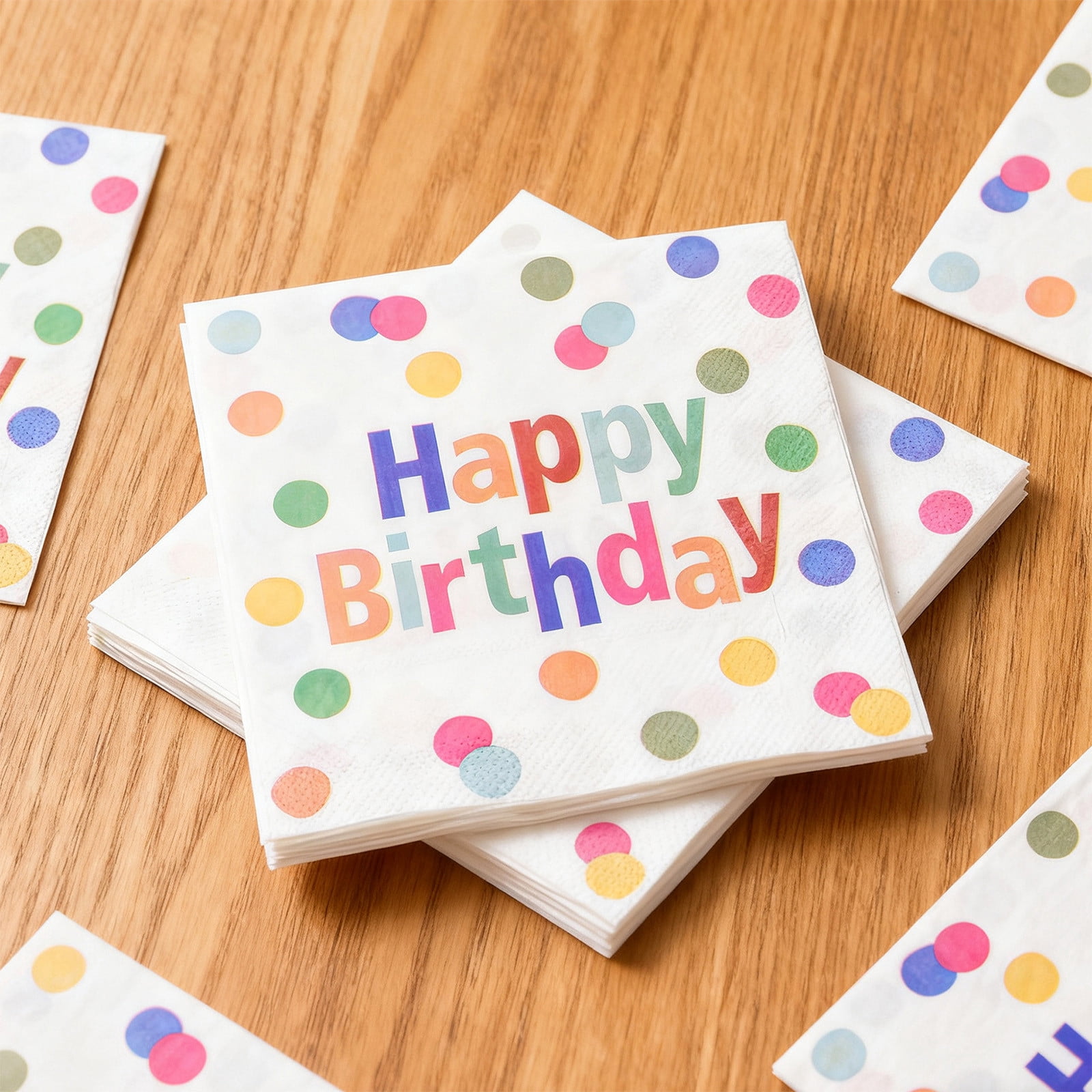 Happy Birthday Paper Napkins Disposable Colourful Dots Napkin 3-Ply ...