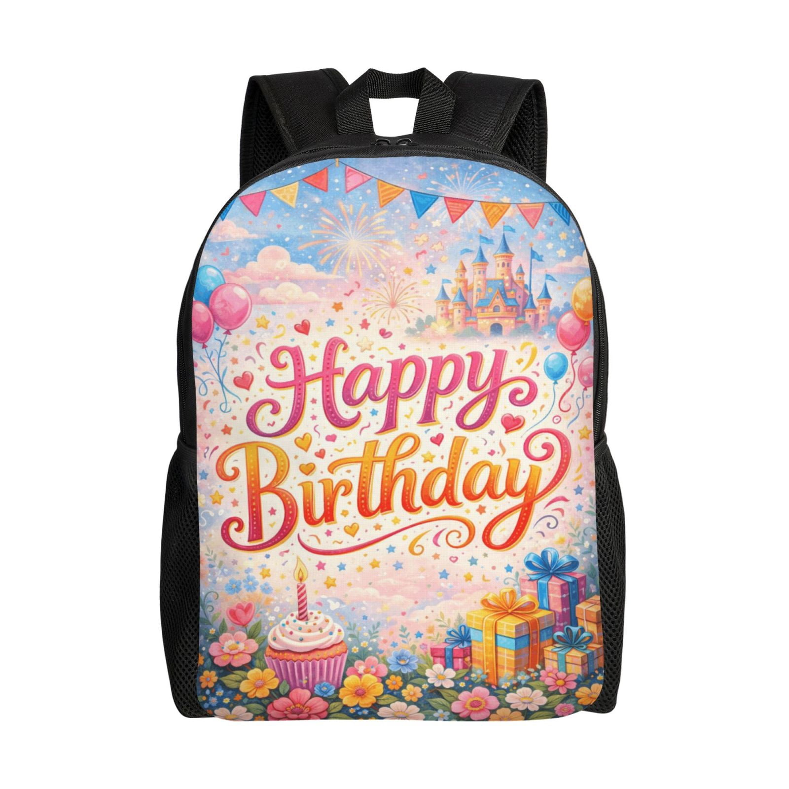 Happy Birthday Party Backpack Full Front Print Travel Laptop Bag for ...
