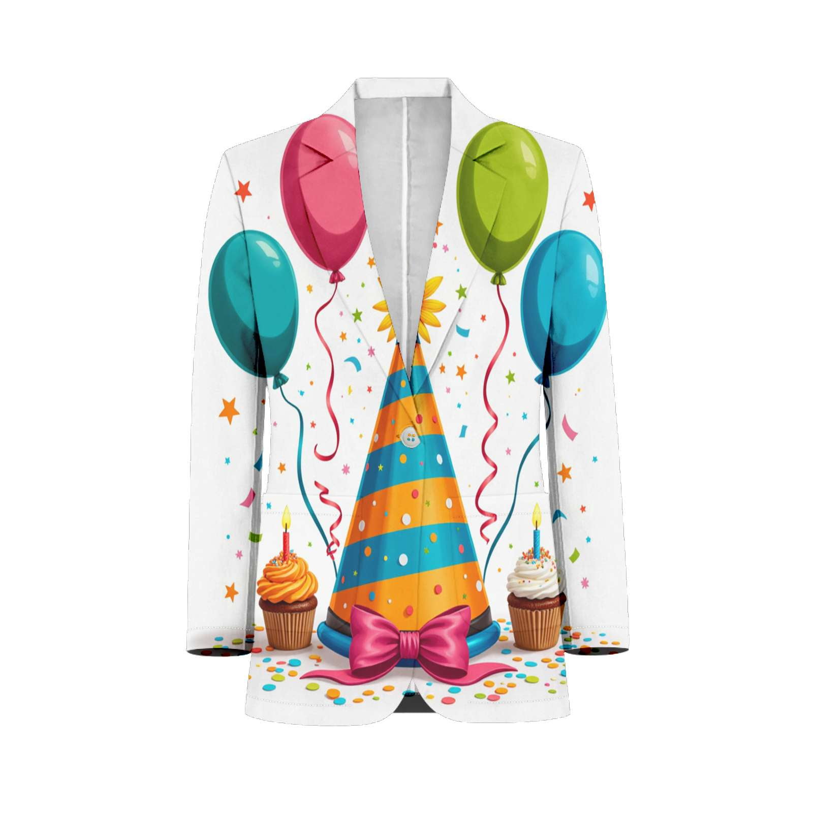 Happy Birthday Party Celebration Balloons Mens Suits Shawl Collar Slim ...