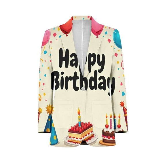 Happy Birthday Party Celebration Men's Suit Blazer Casual Party Wear ...