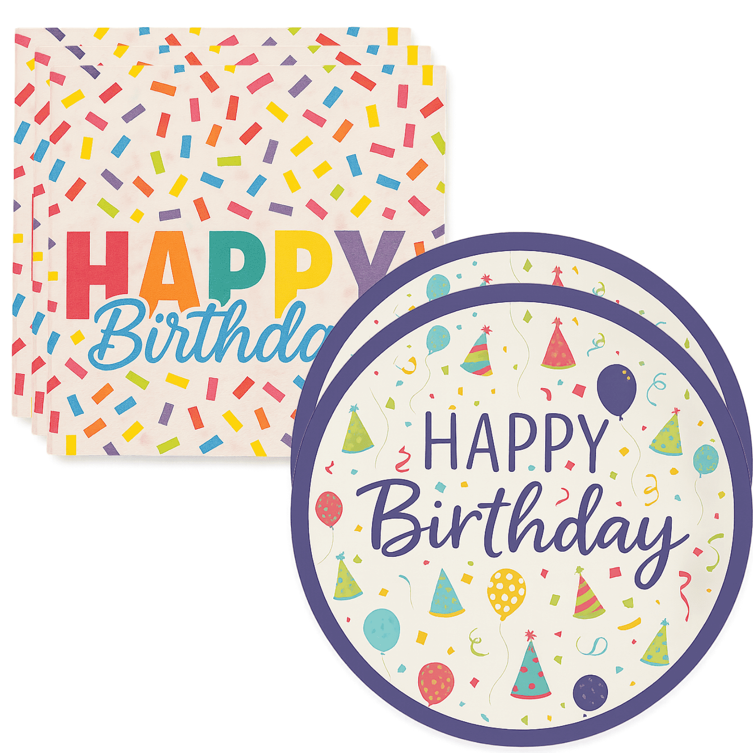 Happy Birthday Party Pack 14 Plates And 25 Napkins by Osnell USA ...