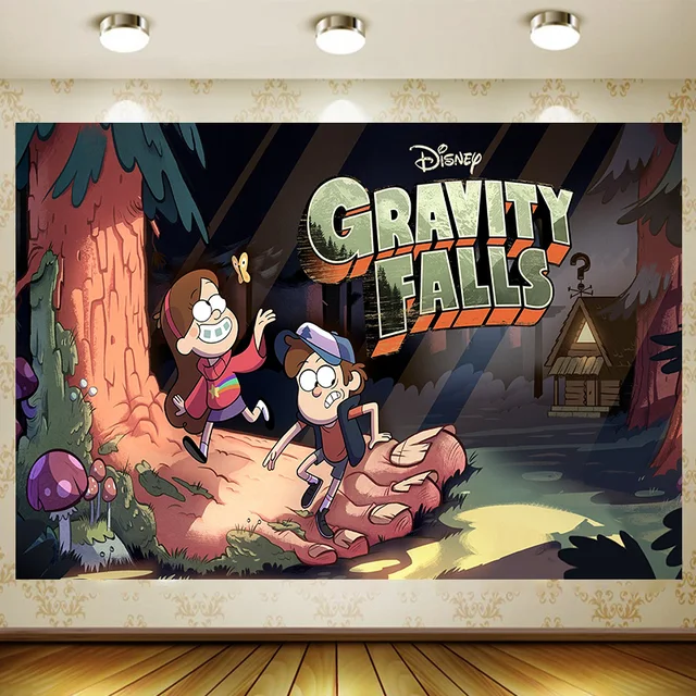 Happy Birthday Party Supplies Backdrop 79x45 Inch Gravity Falls Theme ...