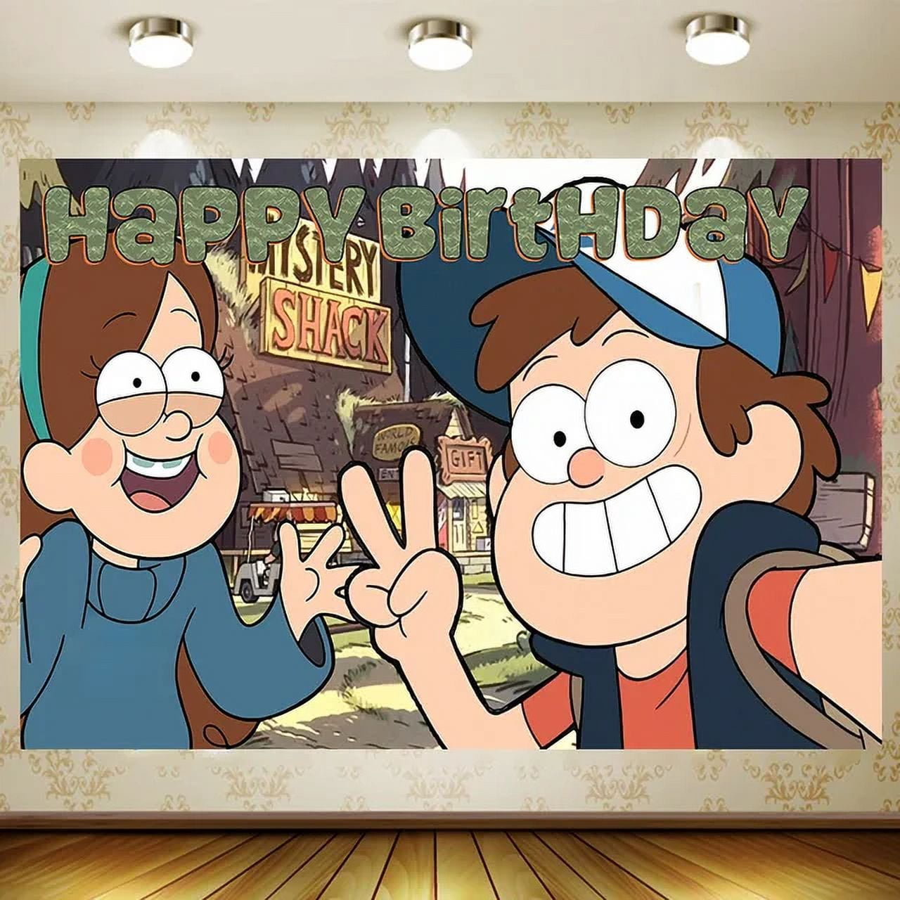 Happy Birthday Party Supplies Backdrop 7X5FT Gravity Falls Theme ...
