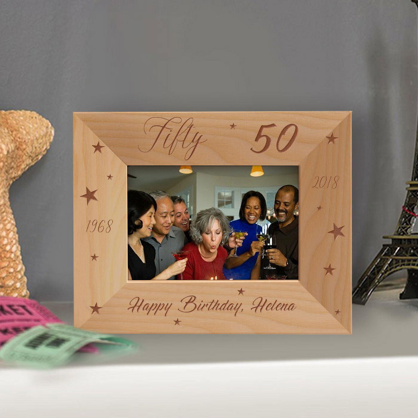 Happy Birthday Personalized Wooden Picture Frame-5" x 3 1/2" Brown ...