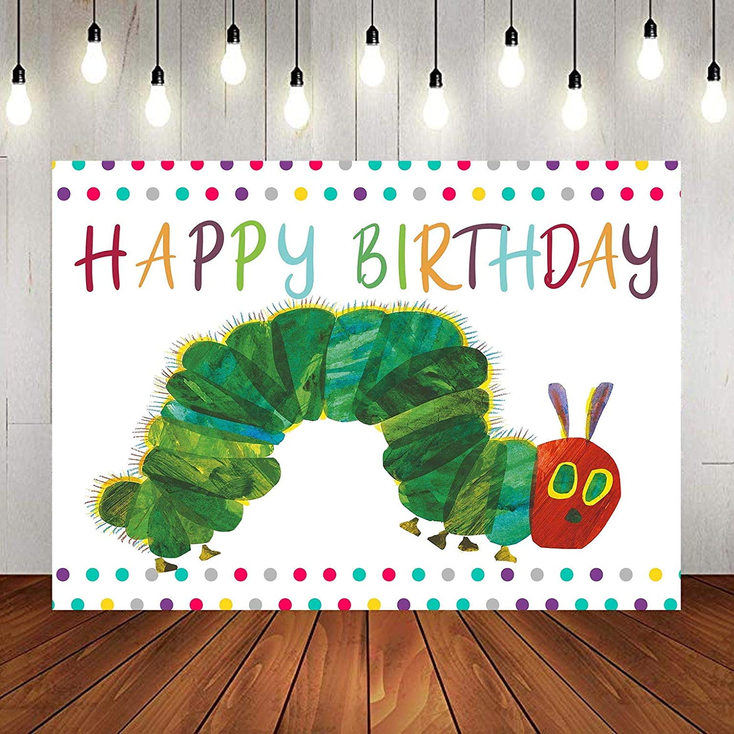 Happy Birthday Photography Backdrop for Caterpillar Theme Party ...