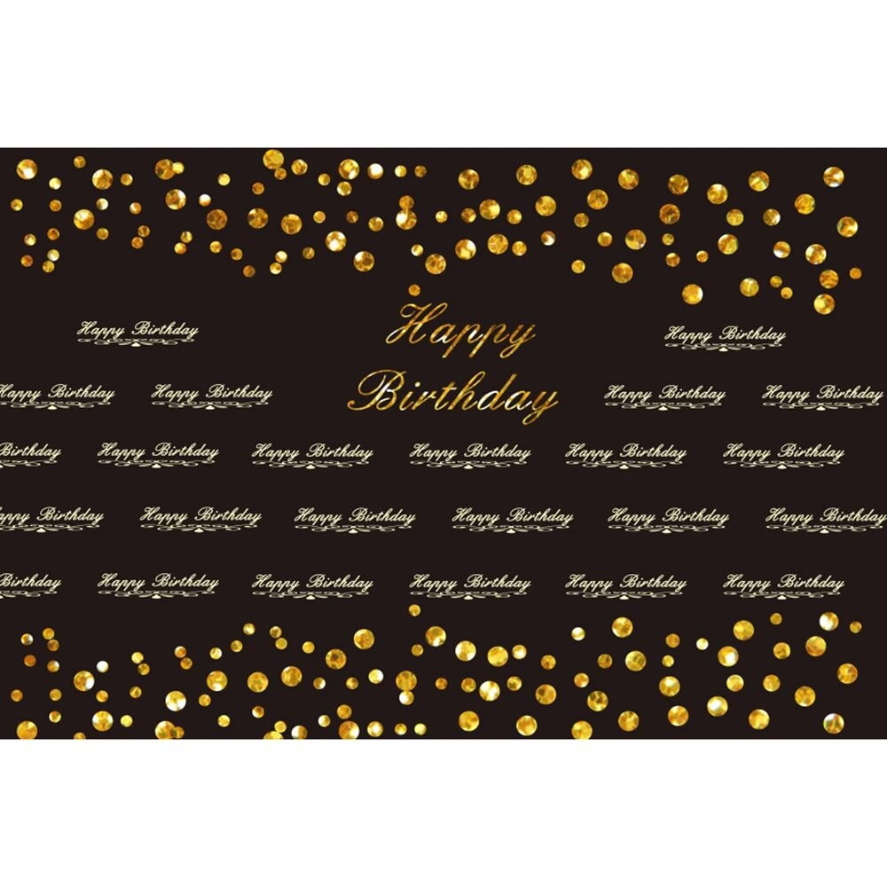Happy Birthday Photography Backdrop Crown Black Gold Blue Adult ...