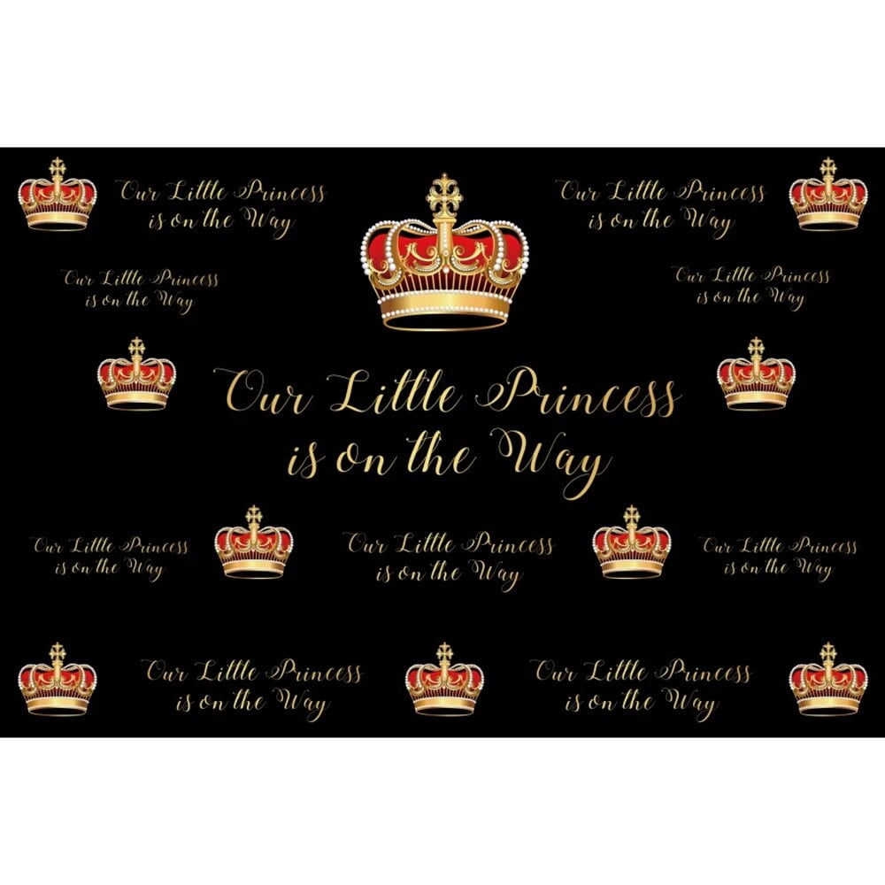 Happy Birthday Photography Backdrop Crown Black Gold Blue Adult ...