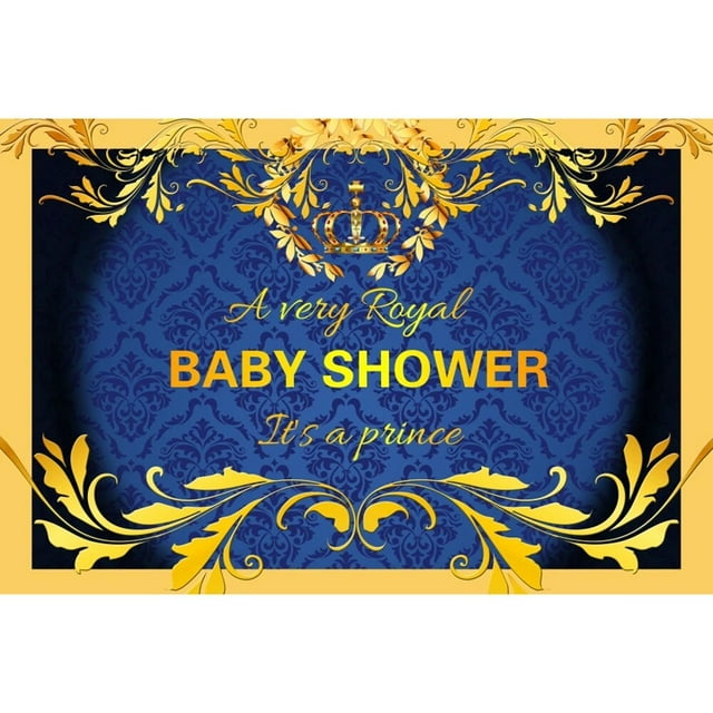 Happy Birthday Photography Backdrop Crown Black Gold Blue Adult ...