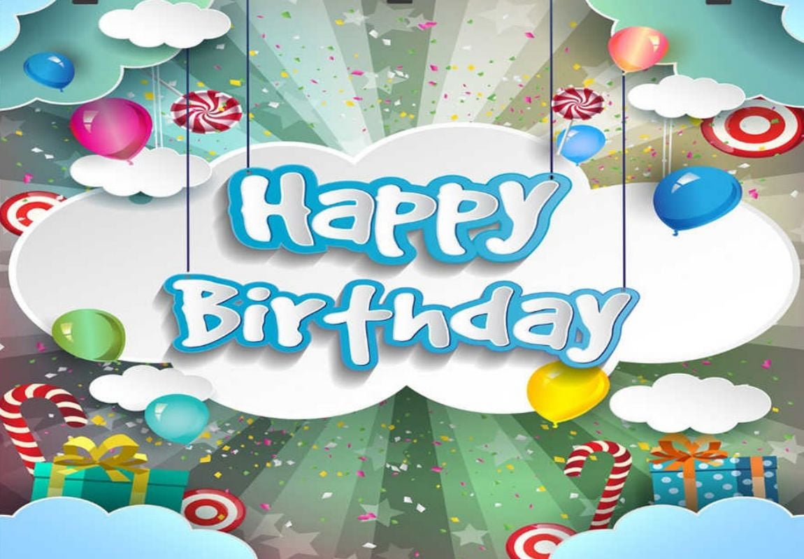 Happy Birthday Photography Backdrops Banner Background Photo Four-wheel ...