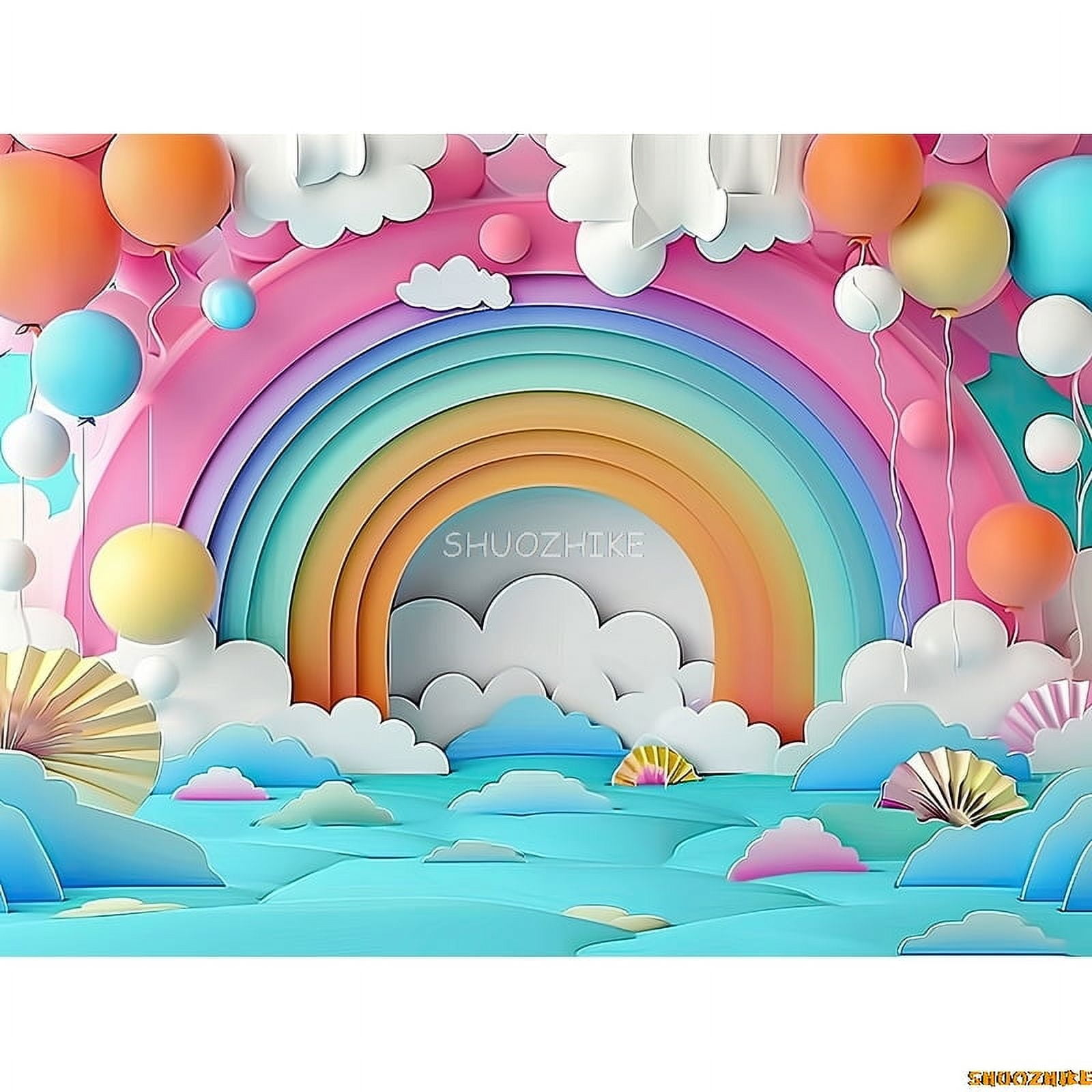 Happy Birthday Photography Backdrops Props Colorful Balloons Party ...