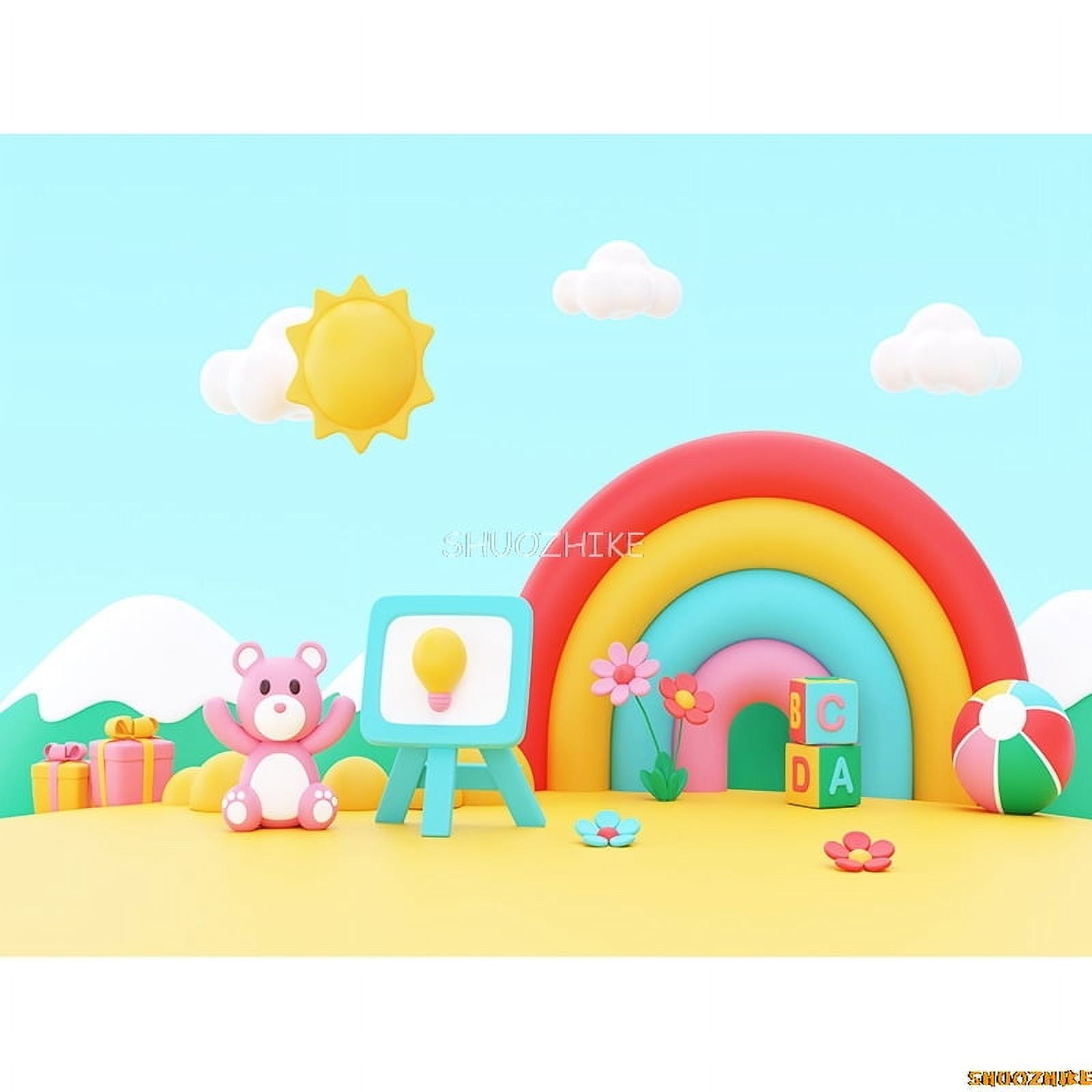 Happy Birthday Photography Backdrops Props Colorful Balloons Party ...