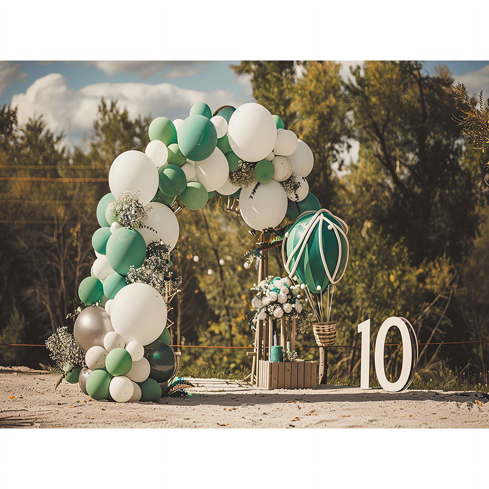 Happy Birthday Photography Background Number Bear doll Hydrogen balloon ...