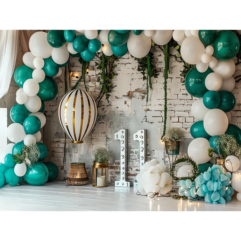 Happy Birthday Photography Background Number Bear doll Hydrogen balloon ...