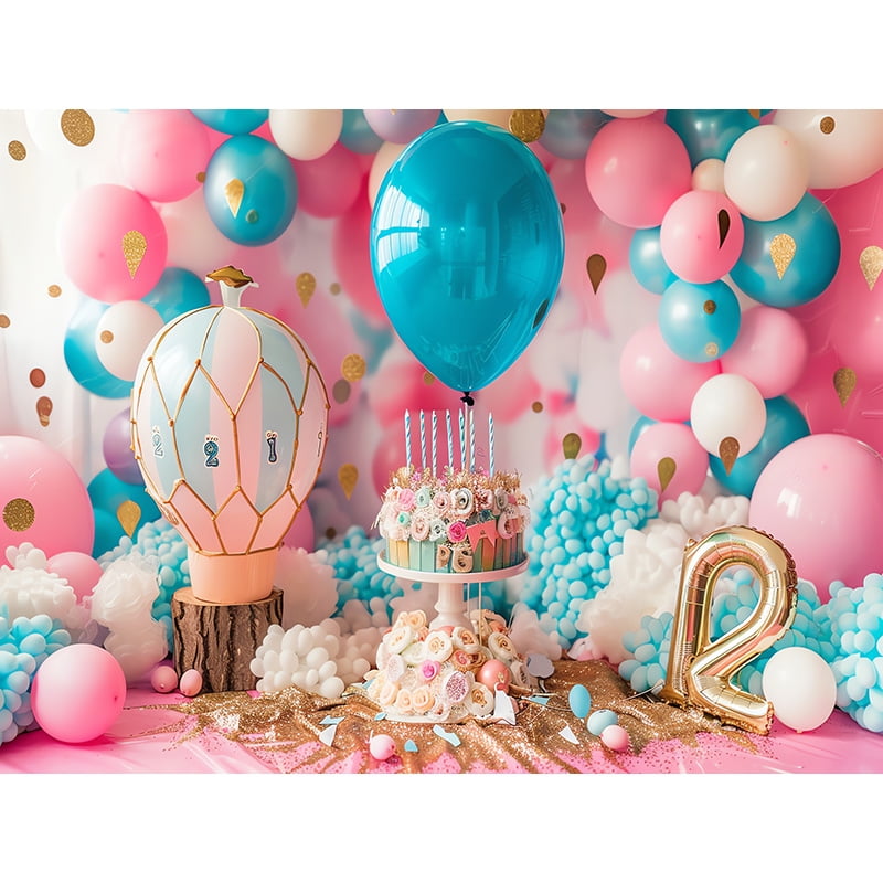 Happy Birthday Photography Background Number Bear doll Hydrogen balloon ...
