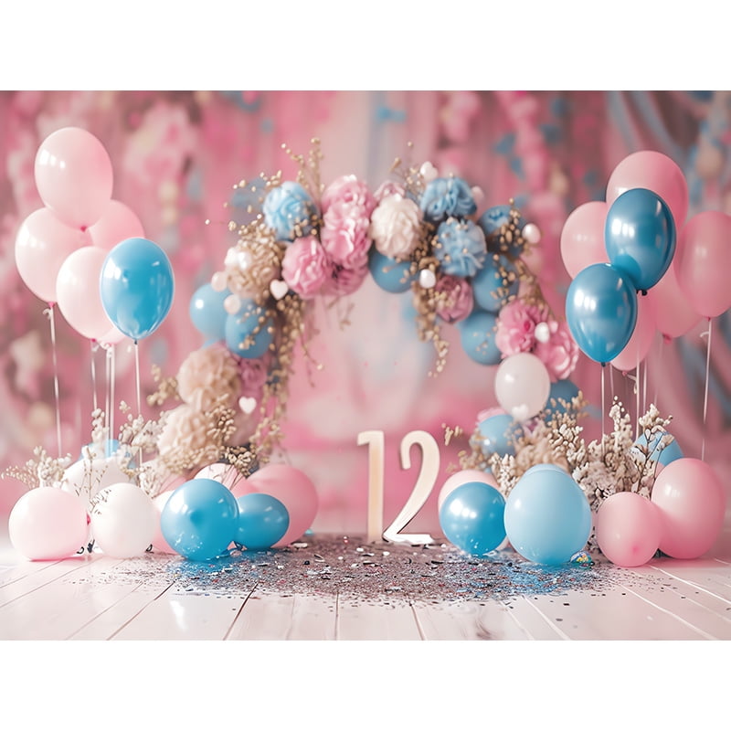 Happy Birthday Photography Background Number Bear doll Hydrogen balloon ...