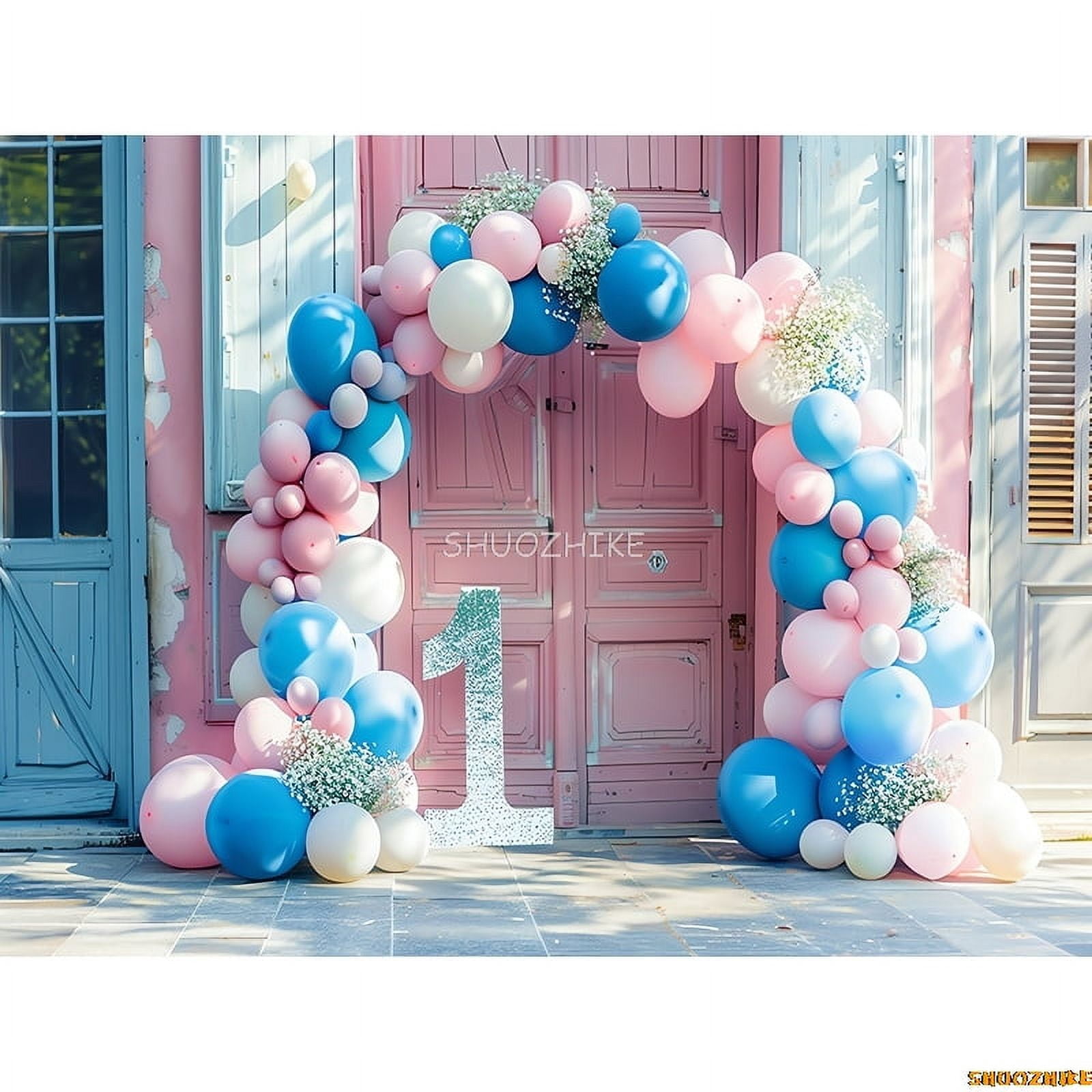 Happy Birthday Photography Background Number Pink Bear doll Hydrog ...