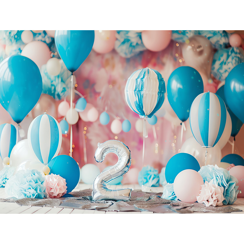 Happy Birthday Photography Background Number Pink Bear doll Hydrogen ...
