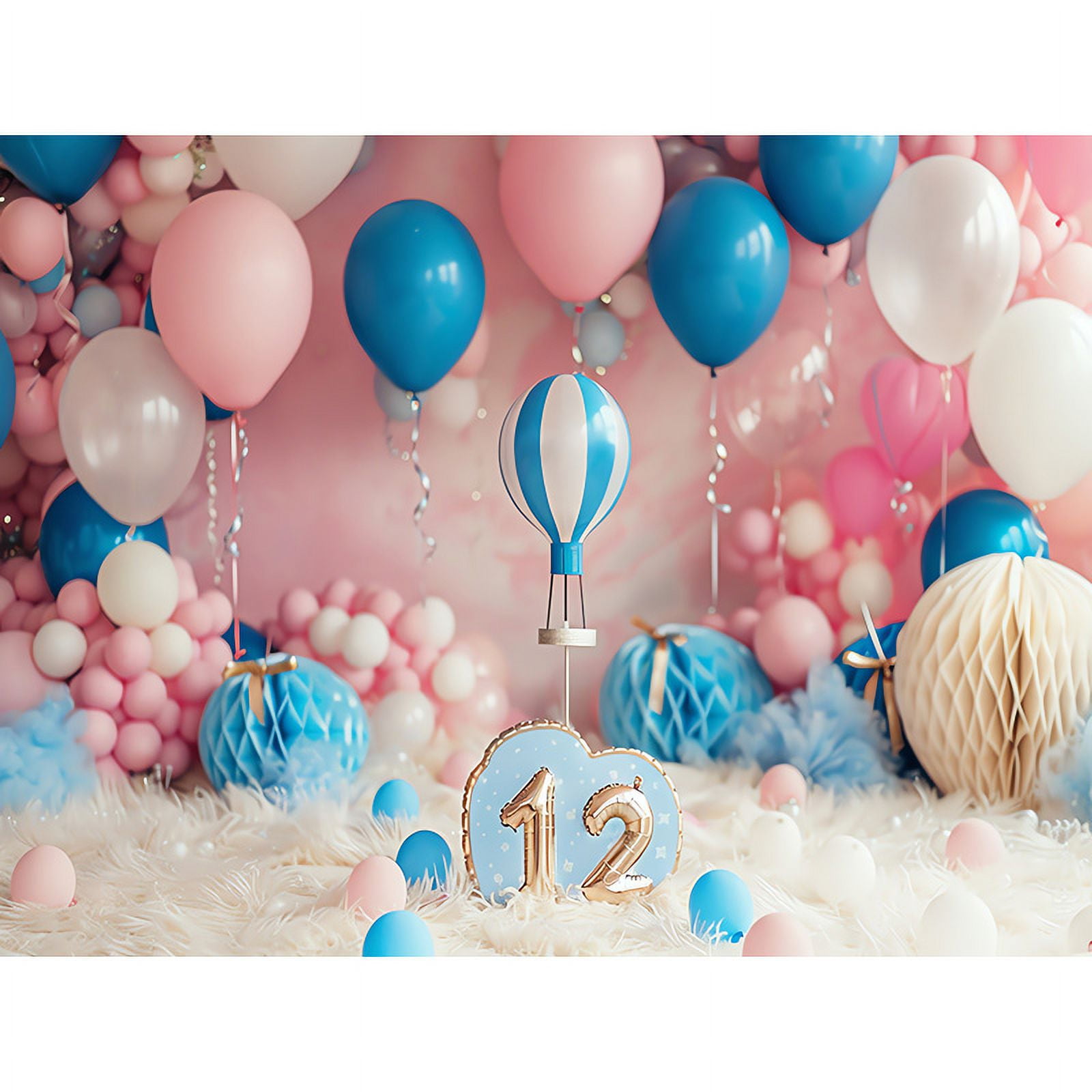 Happy Birthday Photography Background Number Pink Bear doll Hydrogen ...