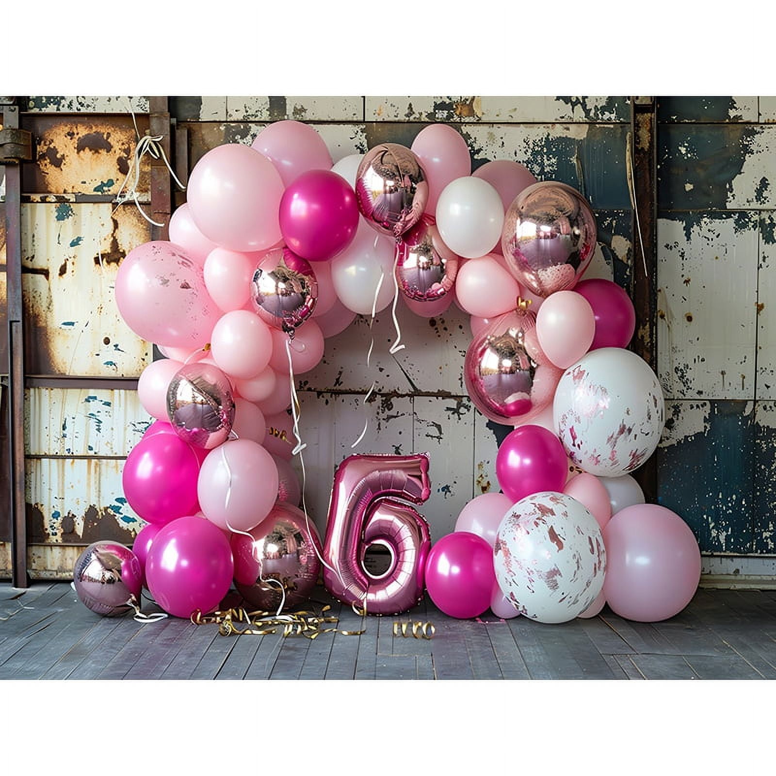 Happy Birthday Photography Background Number Pink Bear doll Hydrogen ...