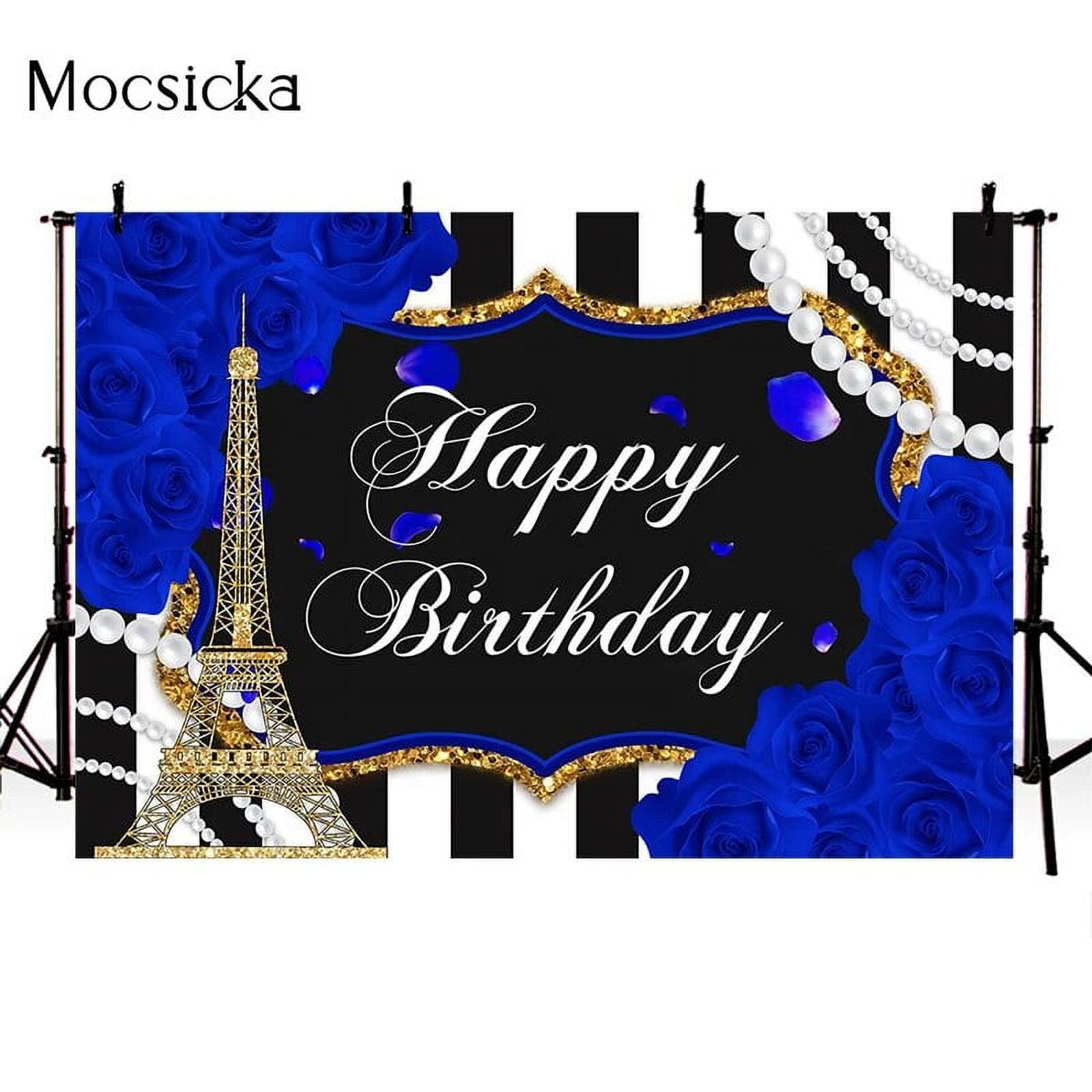 Happy Birthday Photography Background Striped Flowers Pearl Decoration ...