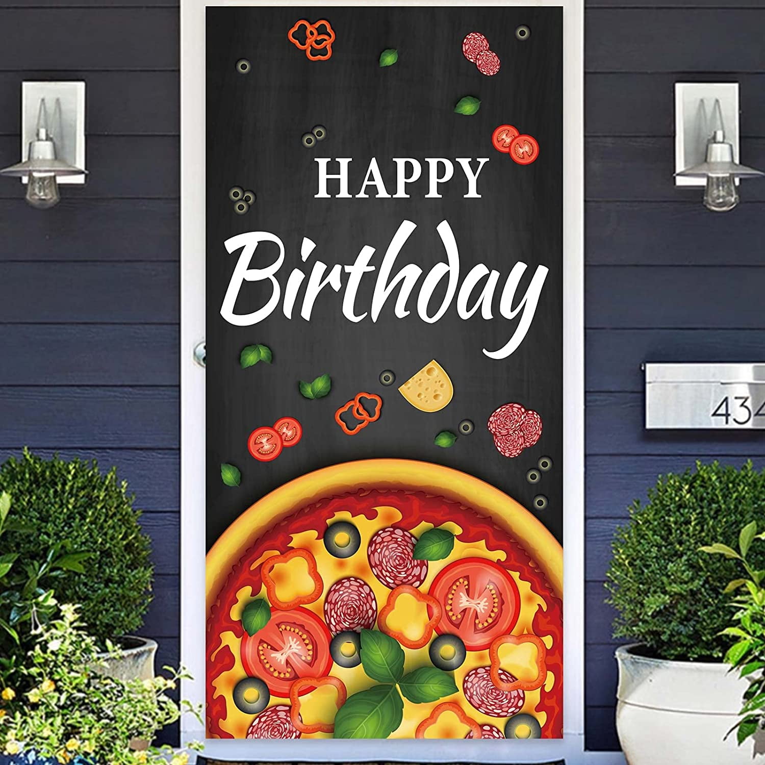 Happy Birthday Pizza by The Slice Door Banner Cooking Delicious Food ...