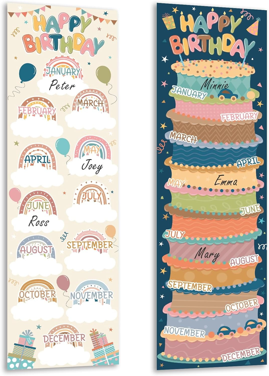 Happy Birthday Poster Chart Boho Birthday Bulletin Board Decorations ...