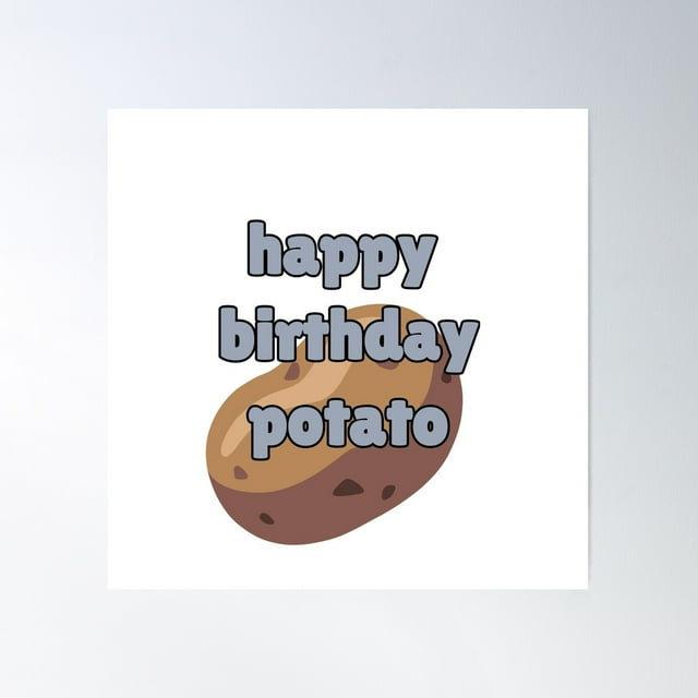 Happy Birthday Potato Poster Wall Art, Modern Wall Decor For Living ...