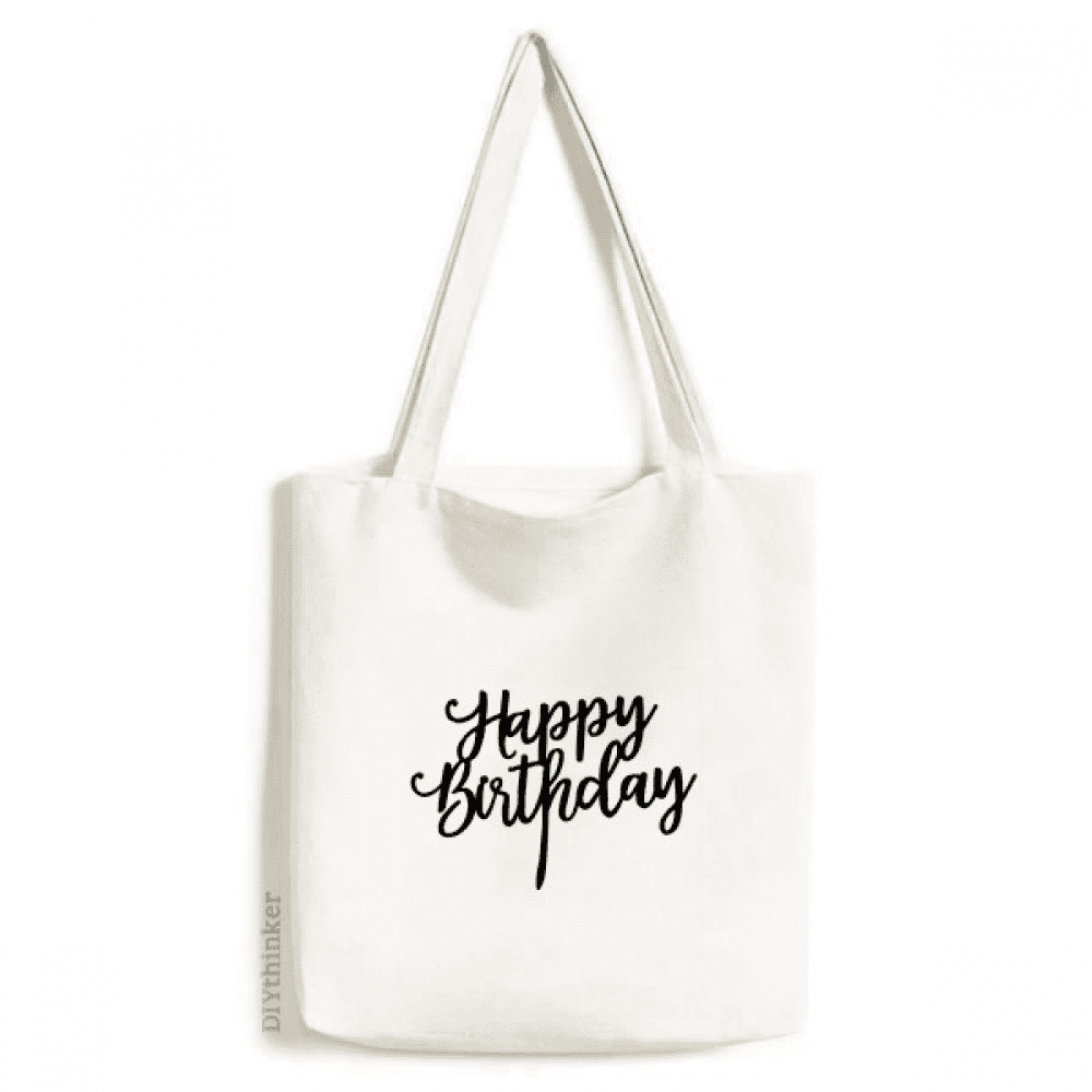 Happy Birthday Presents Best Wishes Tote Canvas Bag Shopping Satchel ...