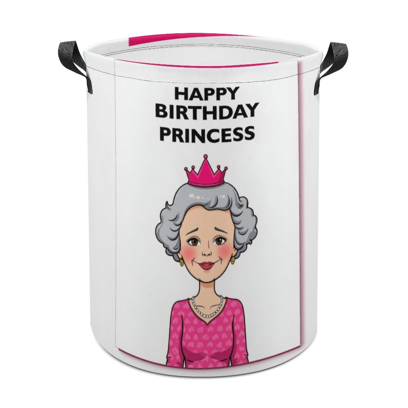 Happy Birthday Princess Card Design Large Dirty Clothes Hamper Foldable ...