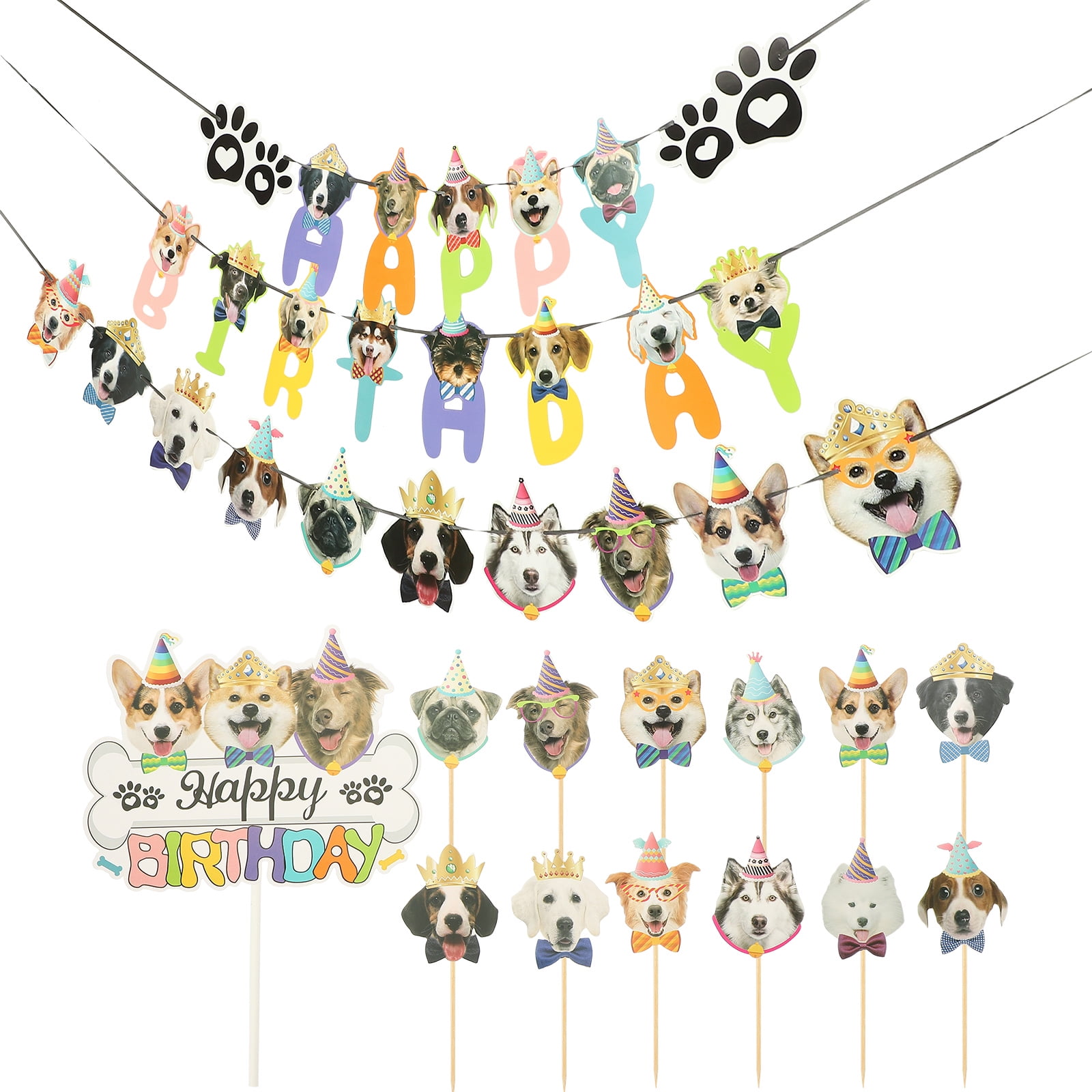 Happy Birthday Puppy Gifts Dog Theme Party Decoration Doggy Birthday ...