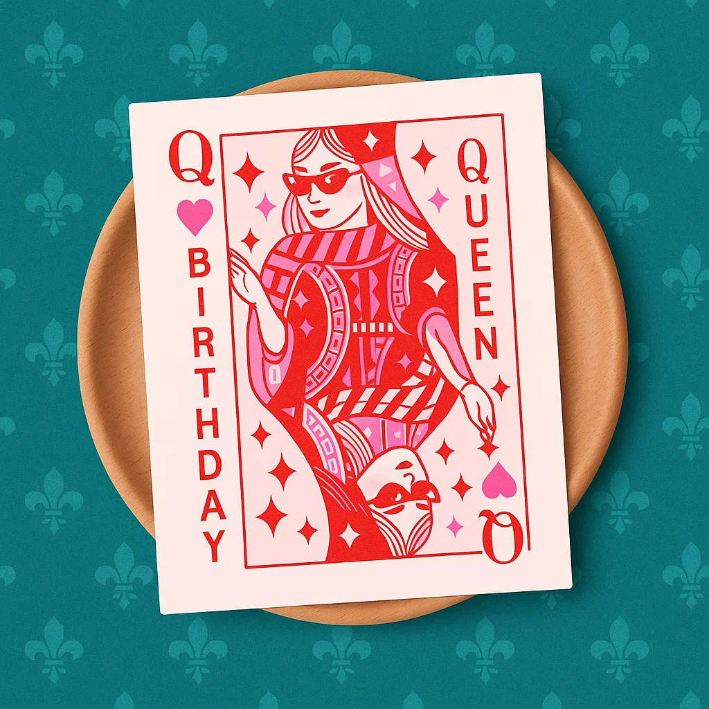 Happy Birthday Queen Card – Stylish Queen Design with Sparkling ...