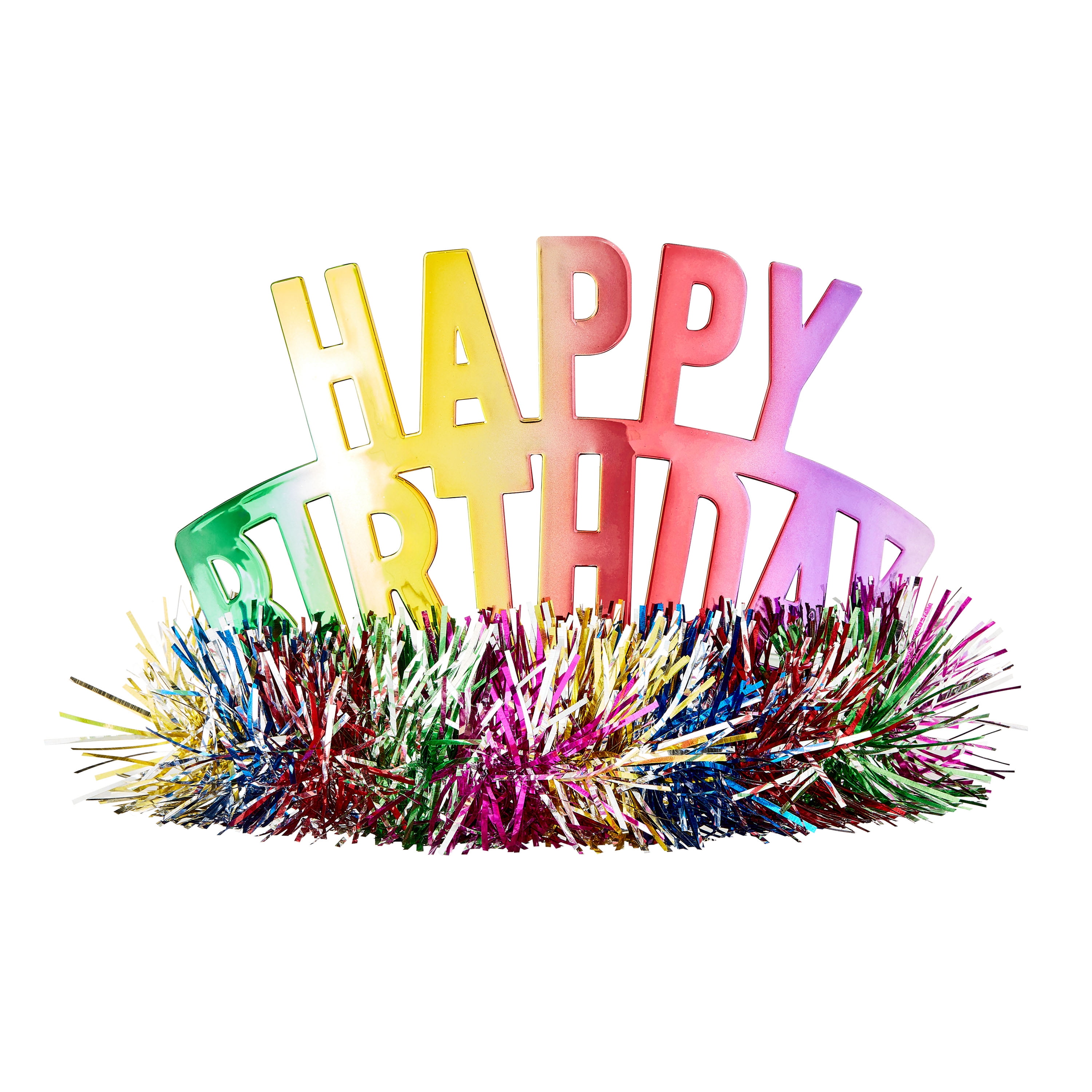 Way To Celebrate Multicolor Rainbow Happy Birthday Tiara, 5.5x4 inches ...