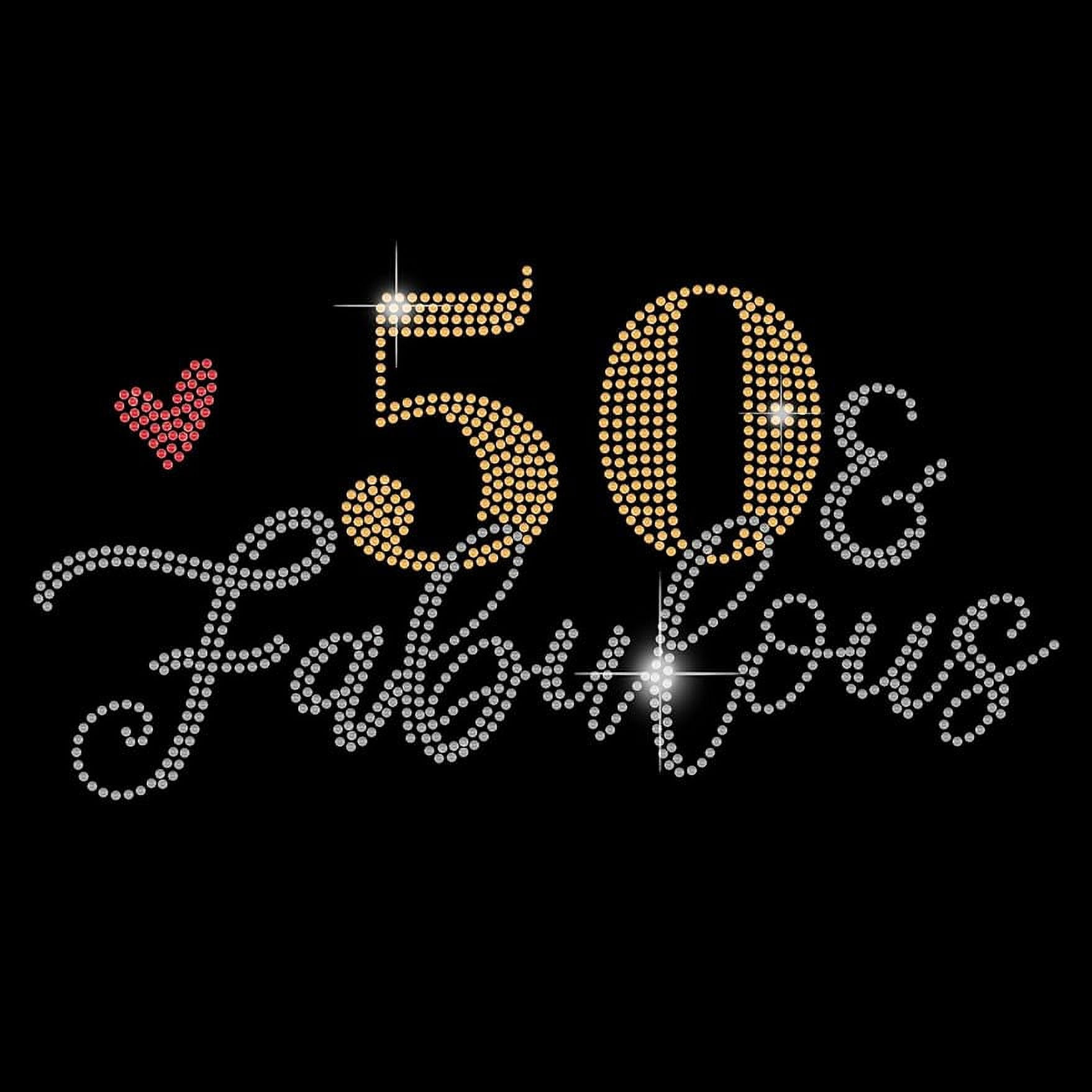 Happy Birthday Rhinestone Iron on Transfers Letters 50 Years Old Bling ...