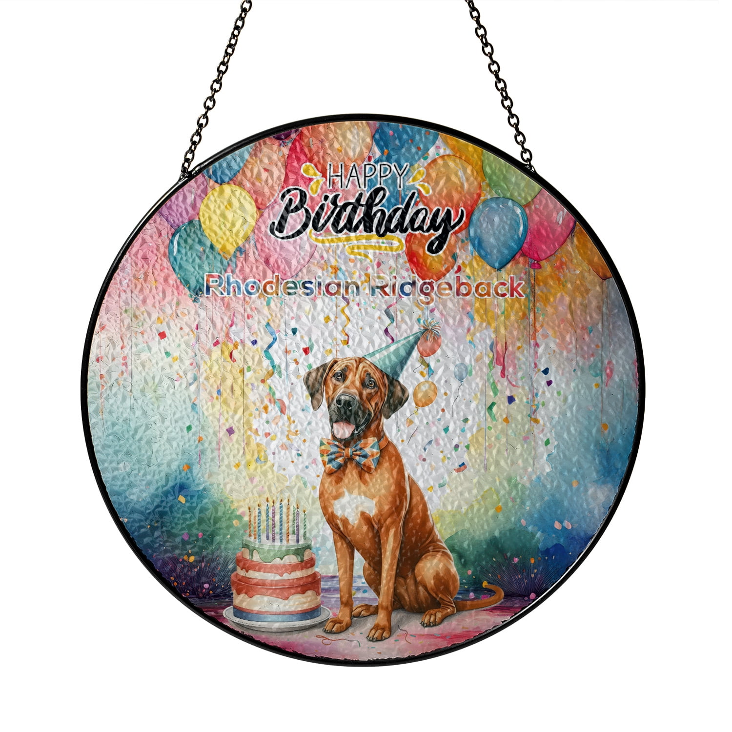 Happy Birthday to Rhodesian Ridgeback Kitten Party Balloons Cake ...