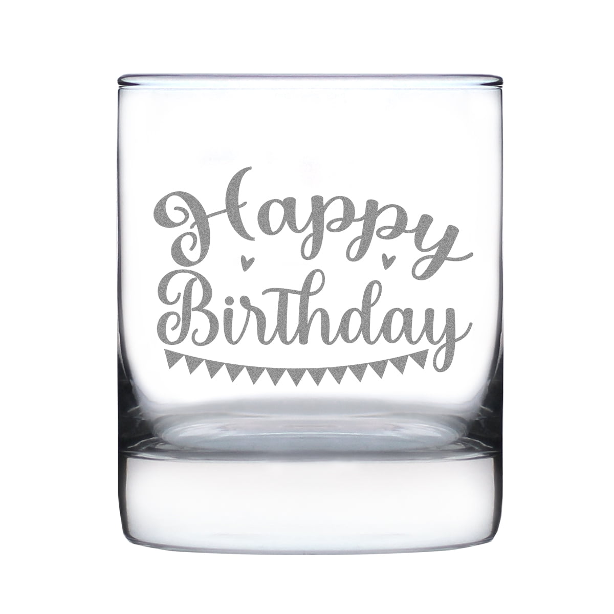 Happy Birthday Rocks Glass, Hand Engraved Gift, 10oz Etched Perfect ...